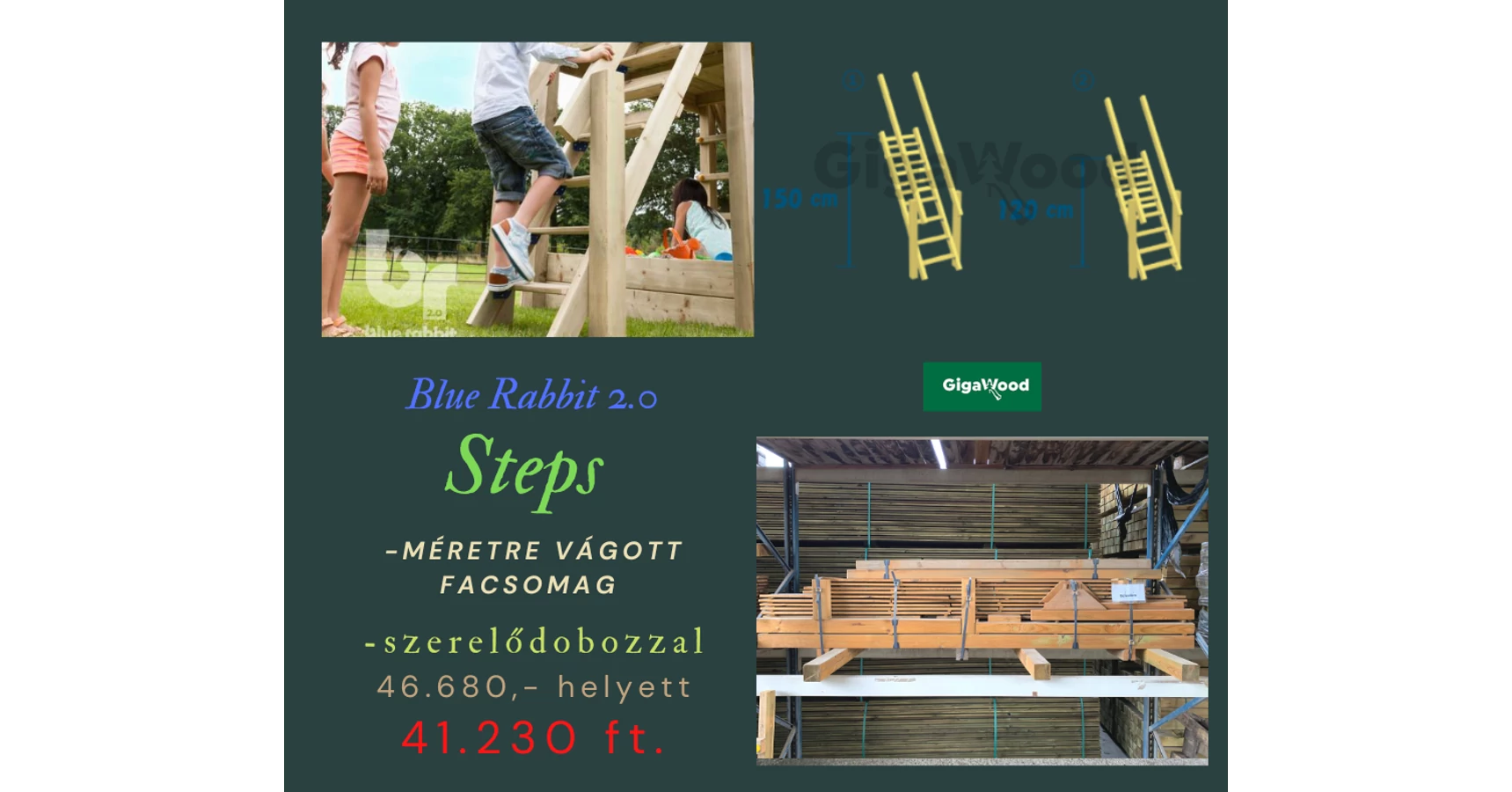 Blue Rabbit 2.0 - @steps (lépcső) méretrevágott facsomag - Rendelj és vidd - Gigawood webshop ...